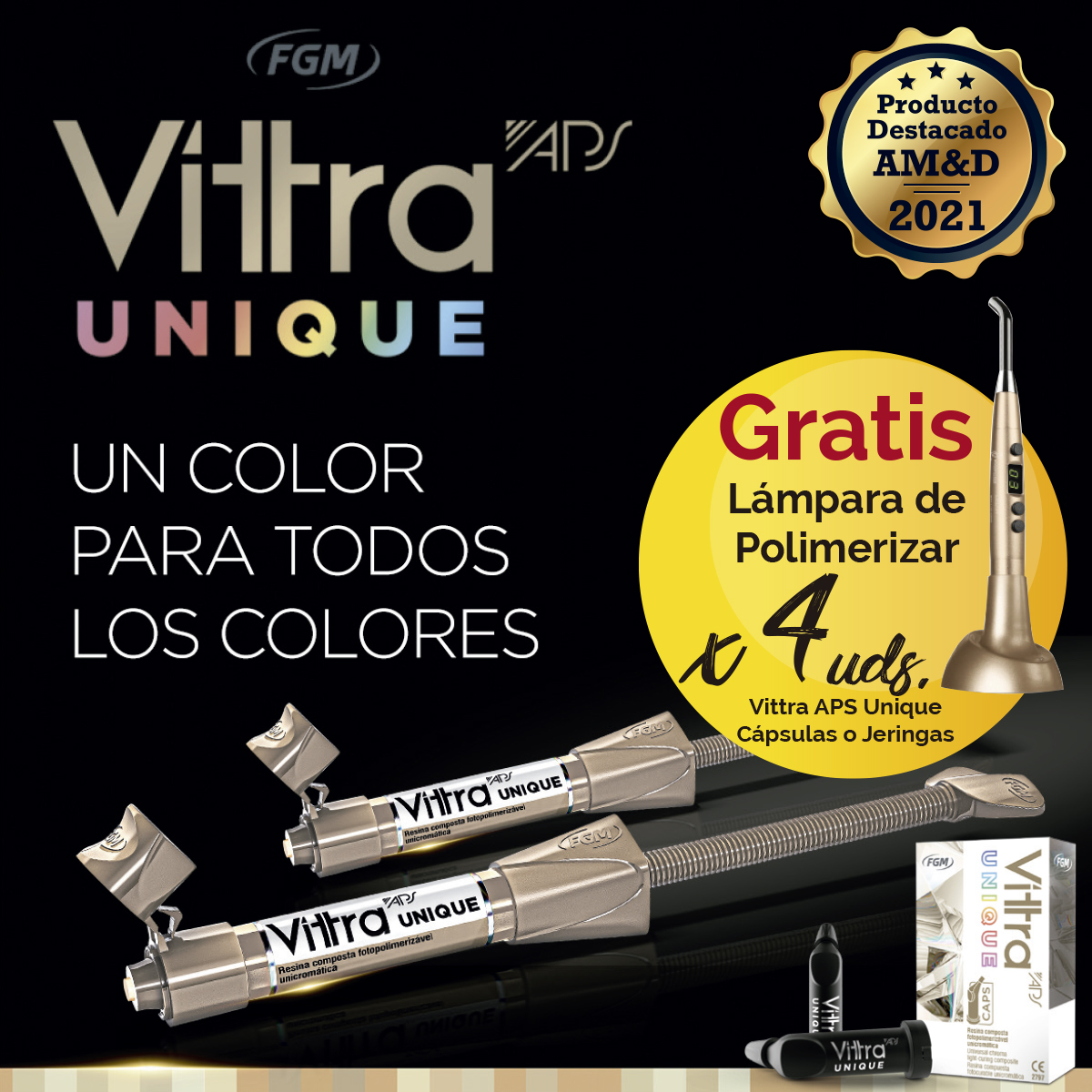 Composite dental Vittra APS Unique de FGM: único para todos los colores